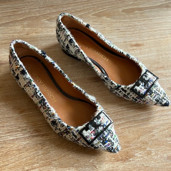 Tory Burch | Shoes | Tory Burch Gigi Pointed Toe Tweed Flats 65 | Poshmark
